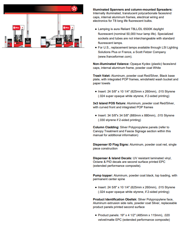 Texaco 2020 Guidelines: Fuel Island Components and Arrangement