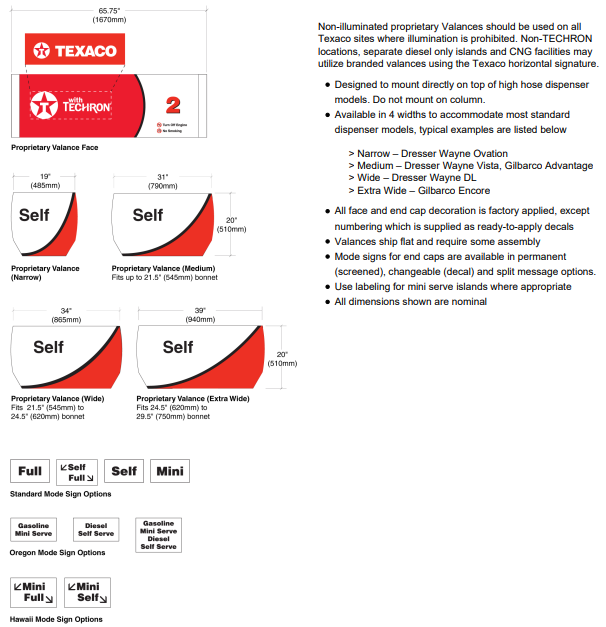 Texaco 2020 Guidelines: Fuel Island Components and Arrangement