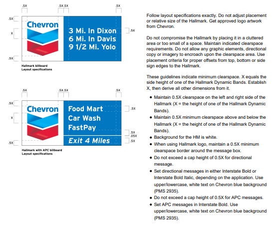 Chevron 2020 Retail Image Guidelines: Highway/Billboard Signage
