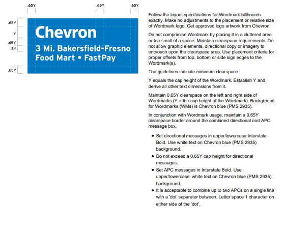 Chevron 2020 Retail Image Guidelines: Highway/Billboard Signage