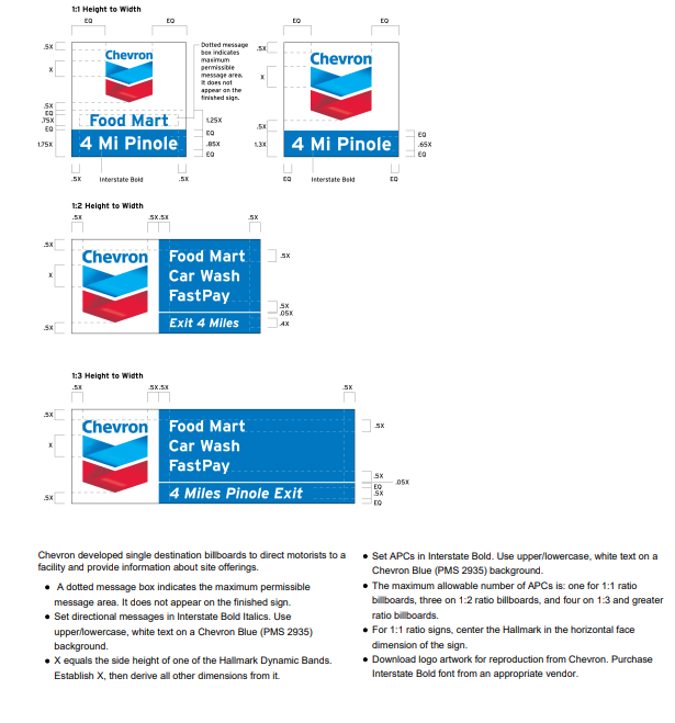 Chevron 2020 Retail Image Guidelines: Highway/Billboard Signage