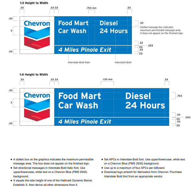 Chevron 2020 Retail Image Guidelines: Highway/Billboard Signage
