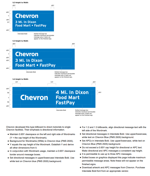 Chevron 2020 Retail Image Guidelines: Highway/Billboard Signage