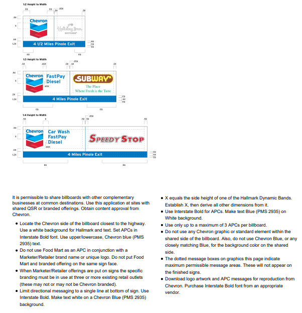 Chevron 2020 Retail Image Guidelines: Highway/Billboard Signage