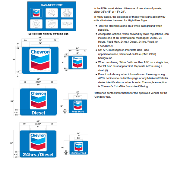 Chevron 2020 Retail Image Guidelines: Highway/Billboard Signage