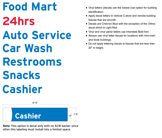Chevron 2020 Retail Image Guidelines: Backcourt Building Signage