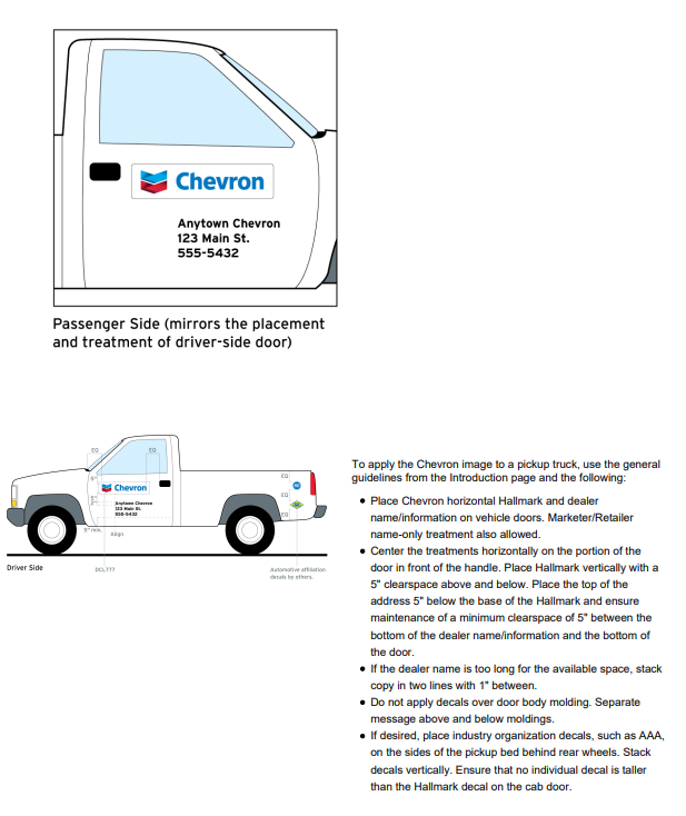 Chevron 2020 Retail Image Guidelines: Vehicle Graphics