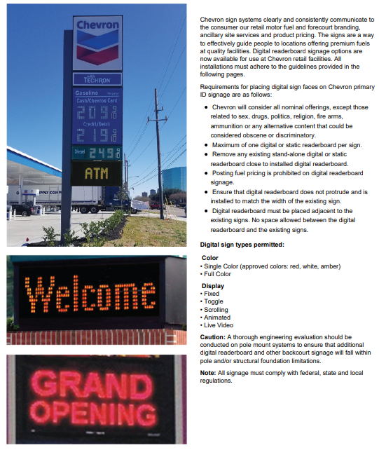 Chevron 2020 Retail Image Guidelines: Site Signage